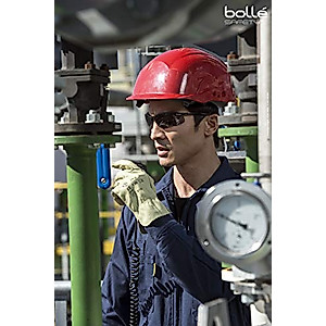 Bollé Safety 253-CT-40045 Contour Safety Eyewear with Semi-Rimless Nylon Frame and Smoke Anti-Fog Lens