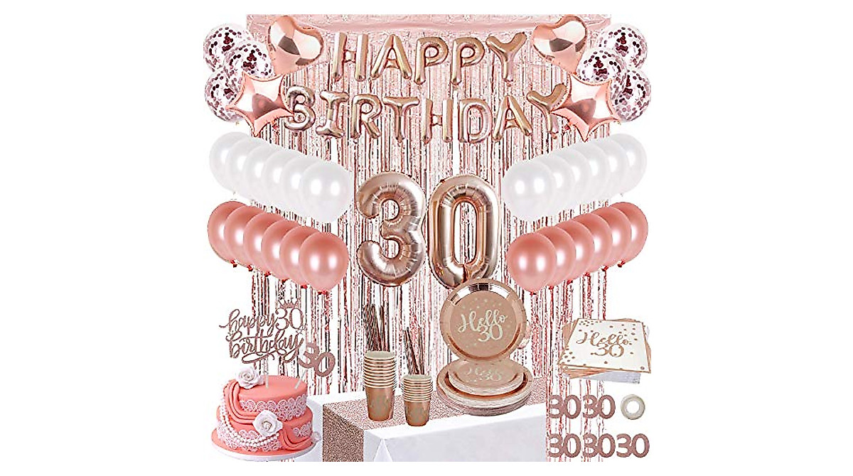 Elegant 30th Birthday Decorations in Rose Gold