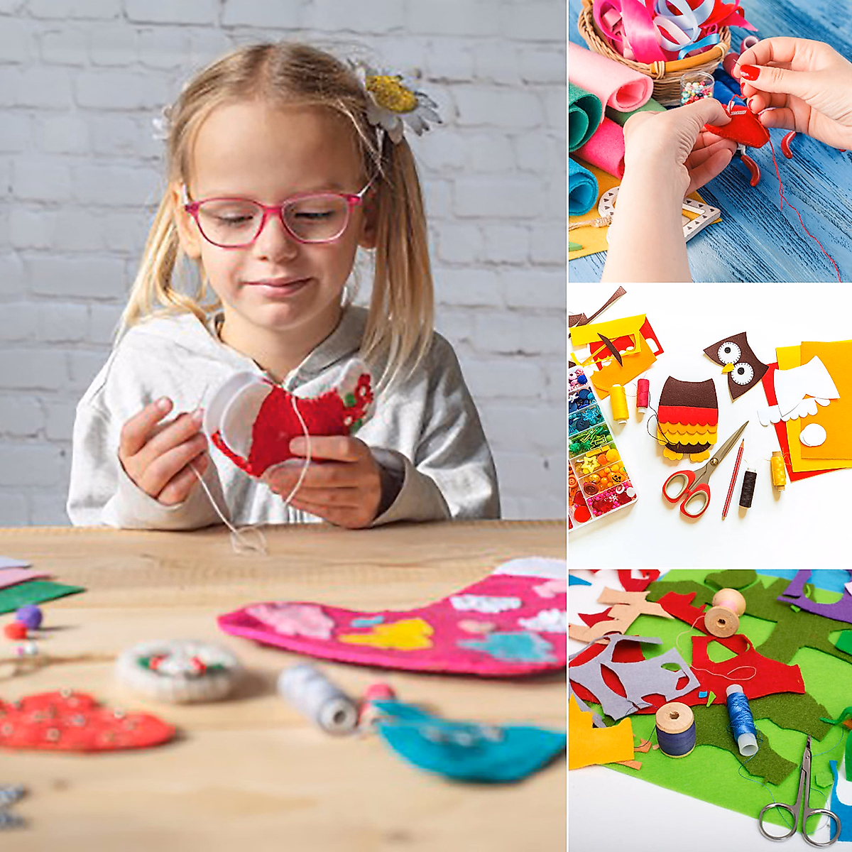 FabricLA Acrylic Felt Sheets for Crafts - Soft Precut 4" X 4" Inches (10cm X 10cm) Felt Squares - Use Felt Fabric Craft Sheets for DIY, Hobby, Costume, and Decoration - Black, 42 Pieces