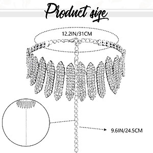 JAKAWIN Bride Rhinestone Jewelry Set Wedding Necklace Earrings Sets Silver Crystal Prom Necklaces Chain for Women NK267 (Silver)