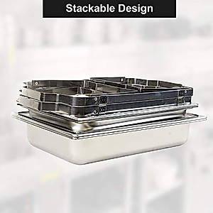 Valgus 2 Pack 8QT Stainless Steel Chafing Dish Buffet Chafer Set with Foldable Frame Water Trays Food Pan Fuel Holder and Lid Food Warmers for Wedding, Parties, Banquet, Catering Events