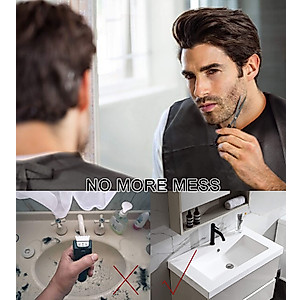 SILLUN Beard Bib Apron Beard Catcher for Shaving, Beard Brush Beard Comb Beard Scissors Beard Kit for Men, Gifts for Men Dad Husband, Gifts for Fathers, Christmas Gifts Valentines Day Gifts for Him