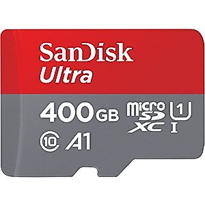 SanDisk 400GB Ultra microSDXC UHS-I Memory Card with Adapter - 120MB/s, C10, U1, Full HD, A1, Micro SD Card - SDSQUA4-400G-GN6MA