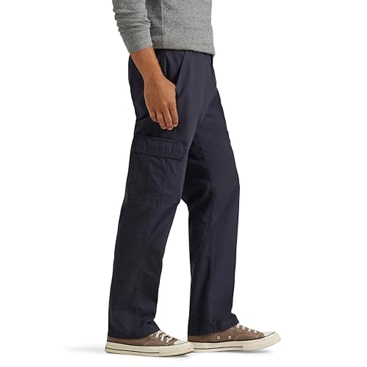 Wrangler Authentics Men's Twill Relaxed Fit Cargo Pant (Logan), Navy Ripstop, 40W x 29L