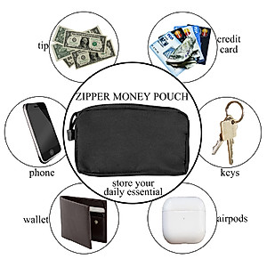 HGNUTAY Server Apron Waiter waitress Server Apron Pouch with Removable Money Restaurant Water-resistant Apron Bag with Adjustable Shoulder Strap and Waist Belt for Tip, Change, IPad, Tablet, Black