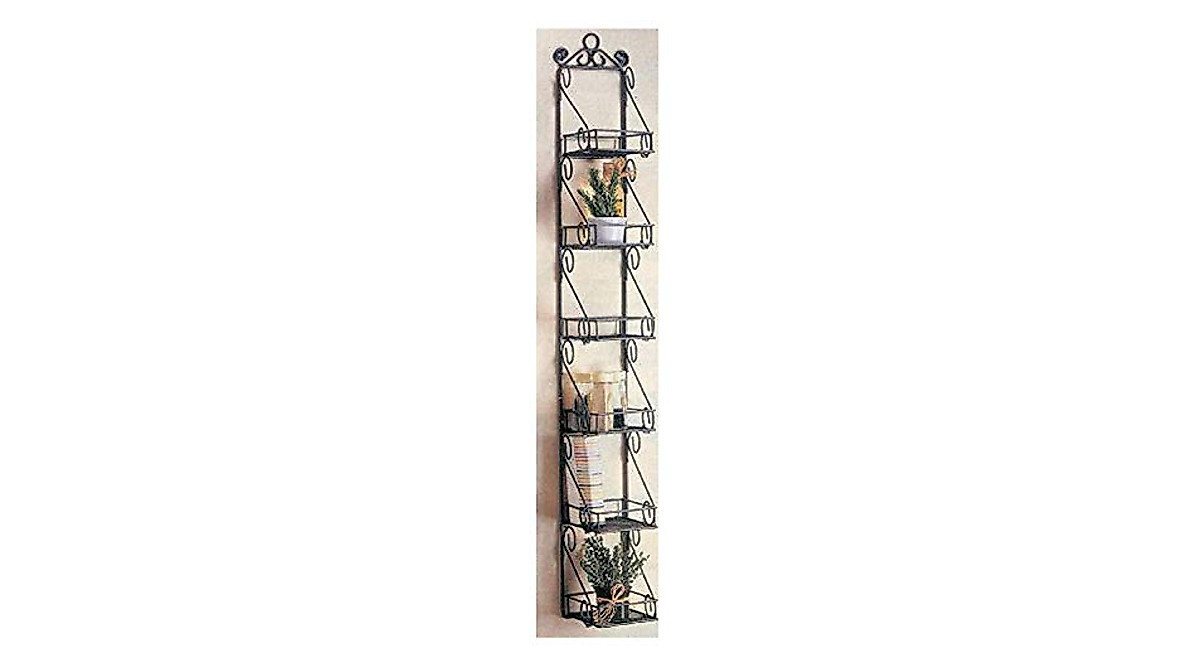 6-Tier Scroll Design Steel Wall Rack for Stylish Storage