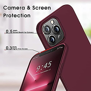 X-level Compatible iPhone 13 Pro max Case Slim Fit Ultra-Thin [Guardian Series] Soft TPU Matte Finish Coating Phone Cases Lightweight Back Cover Grip for iPhone 13 Pro max 6.7" (2021)-Wine red