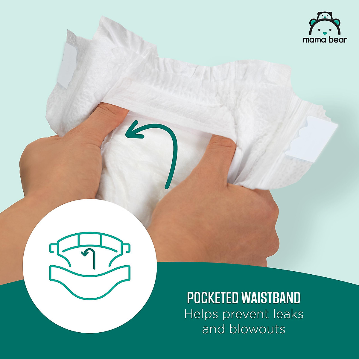 Amazon Brand - Mama Bear Gentle Touch Diapers, Hypoallergenic, Size 1, 196 Count (4 packs of 49)