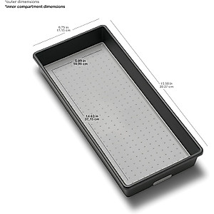 madesmart Classic 15.5" x 6.6" Bin - Granite | CLASSIC COLLECTION | Multi-Purpose Storage Organizer | Soft-grip Lining and Non-slip Rubber Feet BPA-Free, Model Number: 29656