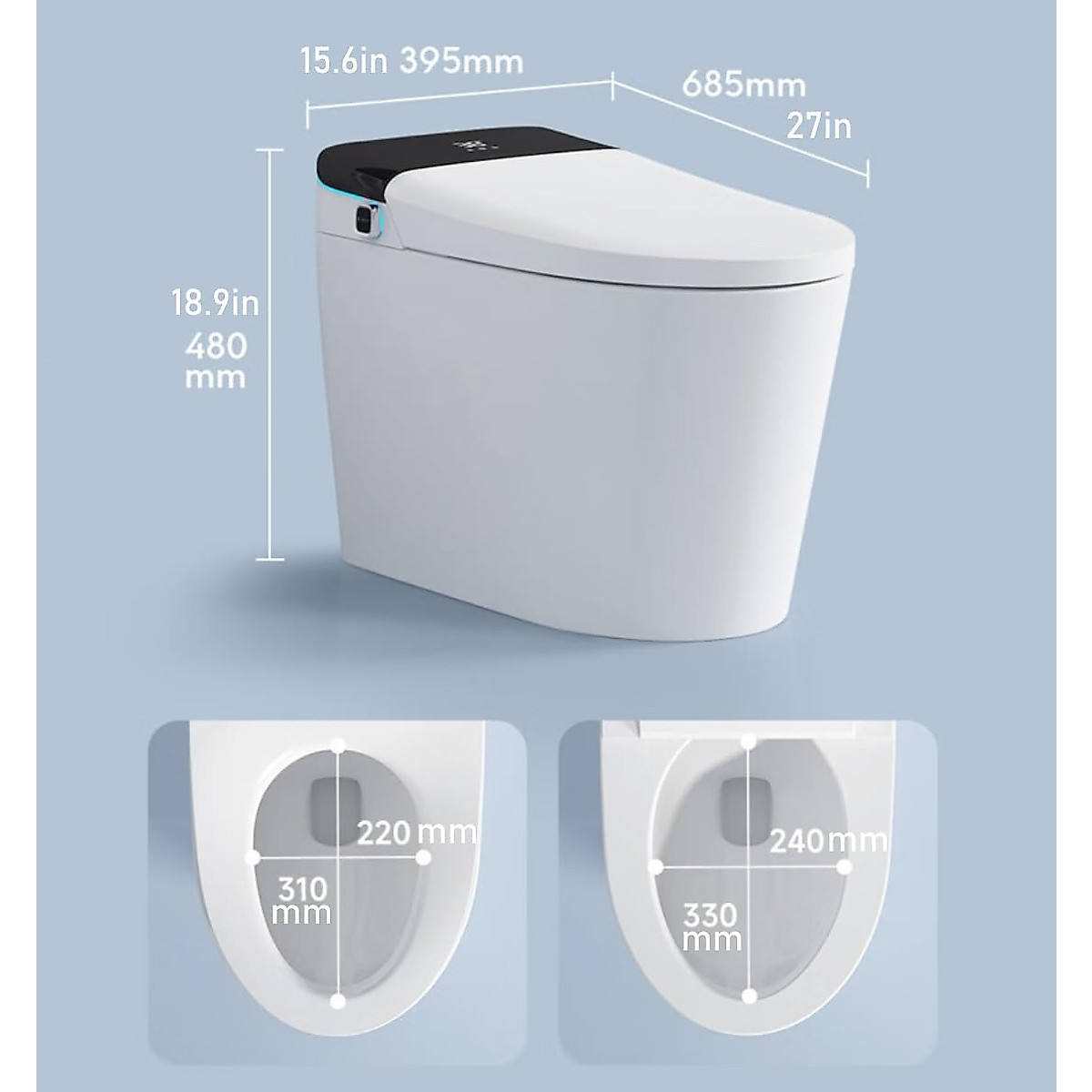HomSof Smart Bidet Toilet with Auto Flush,Foot Sensor Flush,Heated Seat,Warm Water,Warm Air Drying,Remote Control,One Piece Bidet Toilet for Bathrooms