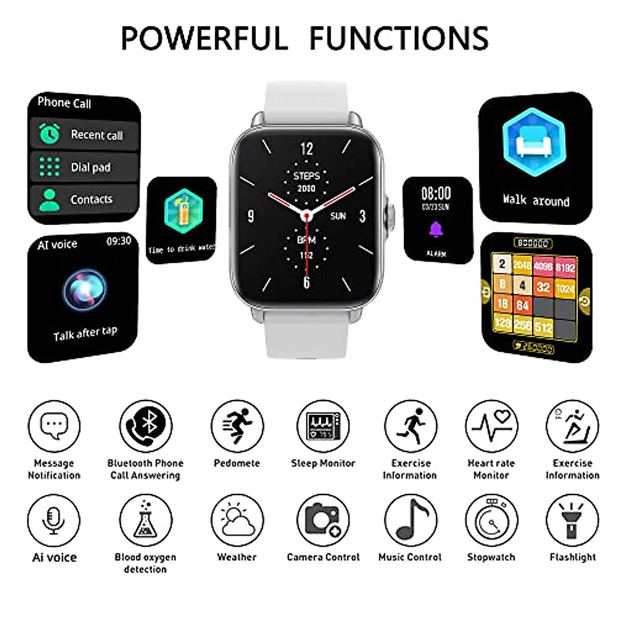 Smart Watch (Answer/Make Call), 1.7" Smartwatch Fitness Tracker for Android and iOS Phones with Heart Rate Sleep Tracking, 28 Sport Modes, Blood Oxygen, Ai Voice Control,Fitness Watch for Women Men