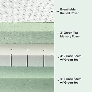 ZINUS 10 Inch Green Tea Luxe Memory Foam Mattress / Pressure Relieving / CertiPUR-US Certified / Bed-in-a-Box / All-New / Made in USA, Twin