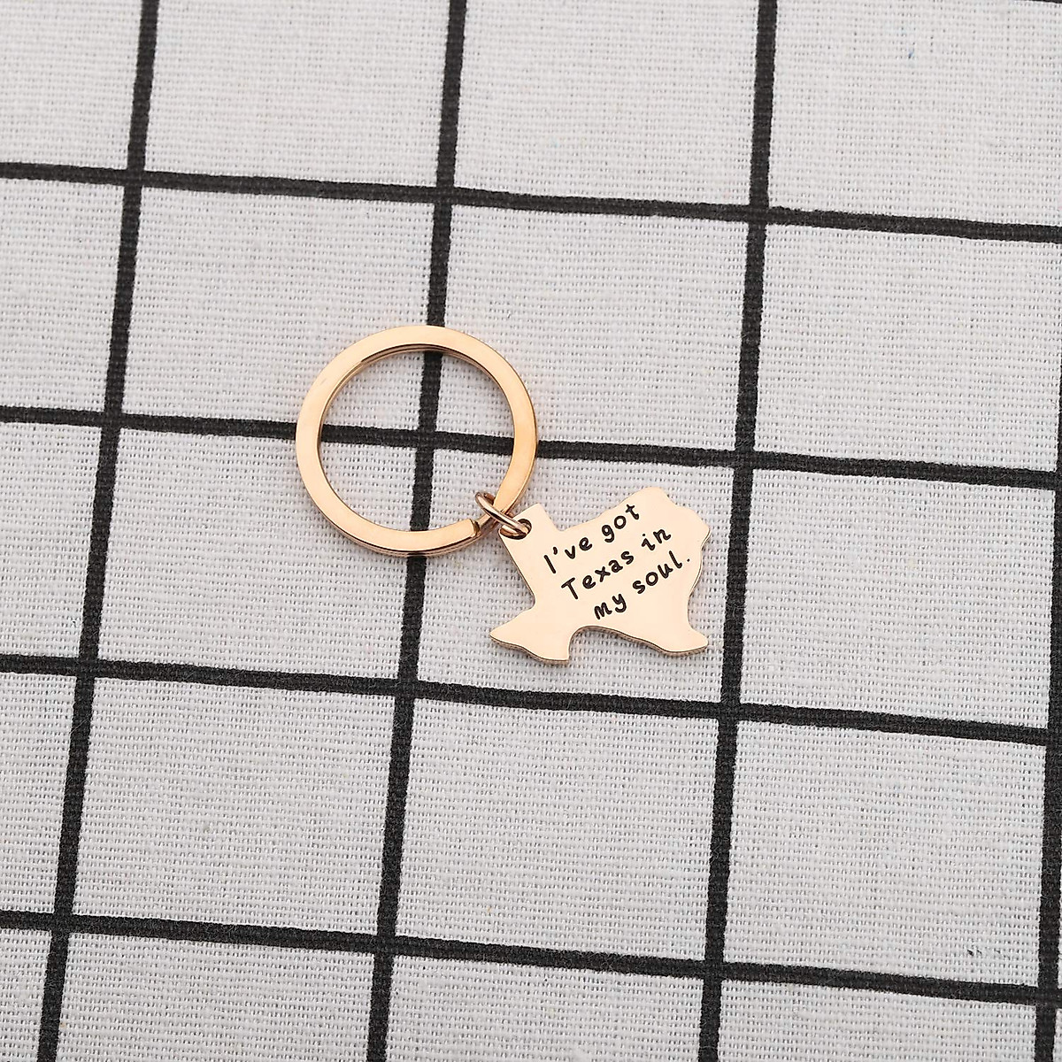 CHOROY Texas Sign Keychain Long Distance Relationship Gift Texas Jewelry Moving Away Gift For Her or Him (texas keychain rog)