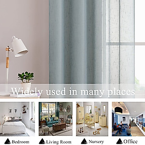 Spa Linen Sheer Curtain Panel Pairs 84 Inches Long with Grommets/Eyelets Rustic Window Treatment Drapery Sets for Living Room Bedroom Farmhouse, 54"x84", 2 Panels