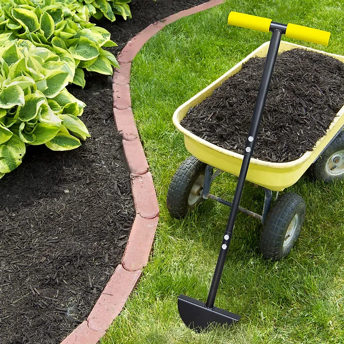 Colwelt Half Moon Edger Lawn Tool, Lawn Edgers with Soft Handle, Manual Lawn Edger for Grass, Borders Sidewalks, Driveways, Gardens, 38-Inch