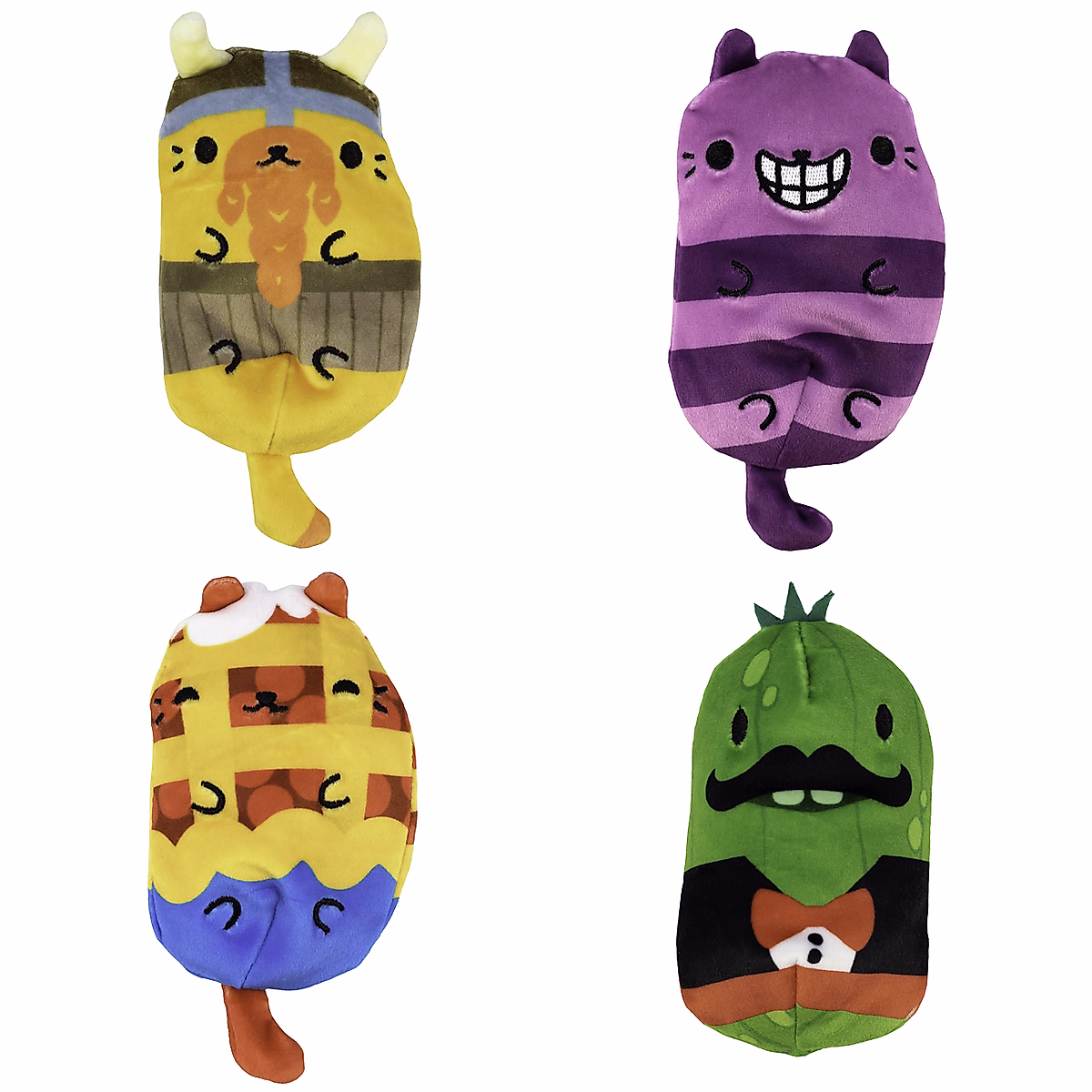 Cats vs Pickles - 12-Pack #9-4" Cute Cuddly Collectible Bean Plush Toy - Featuring Pickles: Foul Baldrick, Leaf Pickleson, and Fitzgherkin. Great for White Elephant, Gift Exchanges & $10 Gifts.