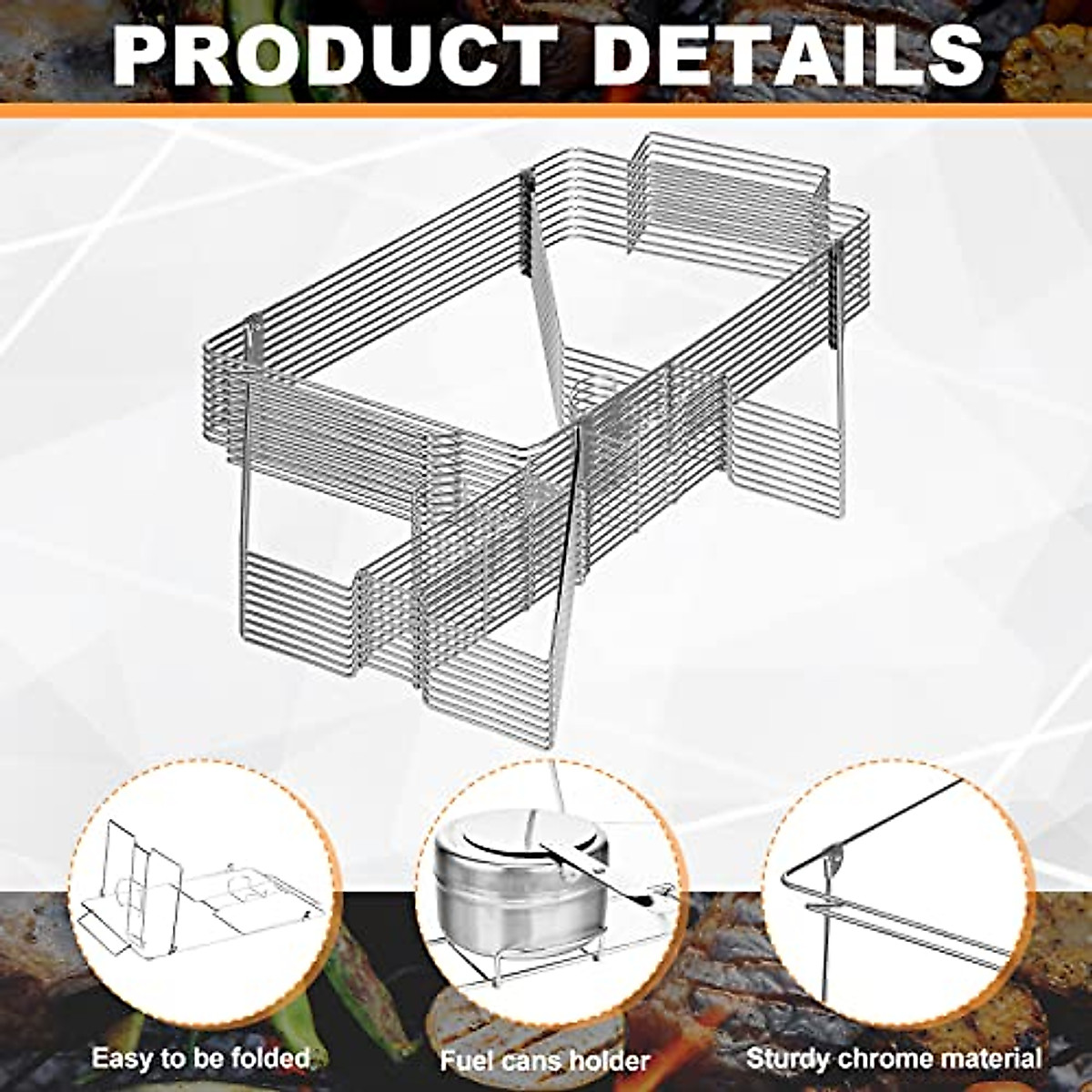 10 Pcs Buffet Stand Wire Racks Foldable Chafing Wire Rack for Dish Warmer Buffet Wire Frame Full Size for Dish Serving Trays Birthday Wedding Picnic BBQ Camping Catering Party Decorations