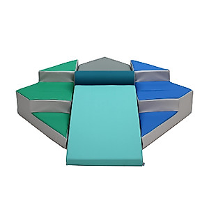 Factory Direct Partners 13383 SoftScape Step Up and Slide Corner Climber, Indoor Active Play Structure for Toddlers and Preschoolers (4-Piece) - Contemporary