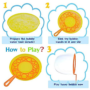 B bangcool Bubble Wands Set - Big Bubbles Wand Funny Bubbles Maker with Tray, Nice for Outdoor Playtime & Birthday Party & Games, Suitable for All Age People