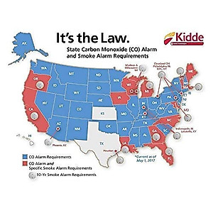 Kidde KN-COSM-IBA Hardwire Combination Smoke Carbon Monoxide Detector Battery Backup Voice Warning Interconnectable (2-Pack)