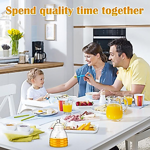 SlZKADY 15.5 Oz Honey Pot with Dipper and Lid,Glass Honey Jar,Honey Dispenser,Clear Glass Honey Container for Home Kitchen,Store Honey and Syrup,Easy to Clean