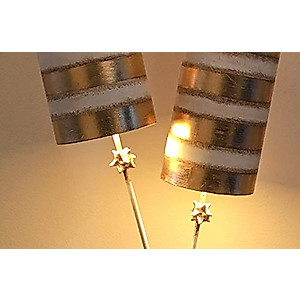 Flambeau Lighting TA1030 Nettle Luxe Table Lamp, Gold leafed Star-Shaped Base with Cream Metal Stems