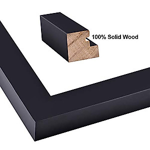 RPJC 6x8 inch Picture Frame Made of Solid Wood and High Definition Glass Display Pictures 4x6 with Mat or 6x8 Without Mat for Wall Mounting Photo Frame Black
