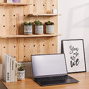 JOFAMY Succulent Pots, 4 Pack Ceramic Planters for Indoor Plants, Boho Original Design Flower Pots with Drainage Hole, Bamboo Tray. Stylish Plant Pots for Succulents, Aloe, Cactus, Home Office Decor