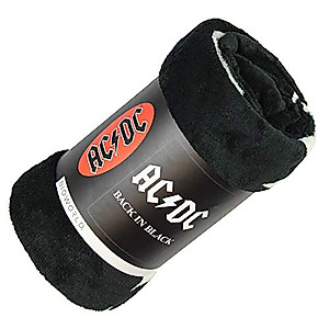 AC/DC Blanket Back in Black Super Soft and Cuddly Fleece Plush Throw Blanket
