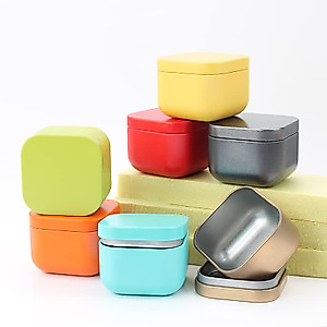 10-Pack Multicolor Small Square Tinplate Tea Tin Can Exquisite Candy Gift and Crafts Box Food Storage Container (Mix-color）