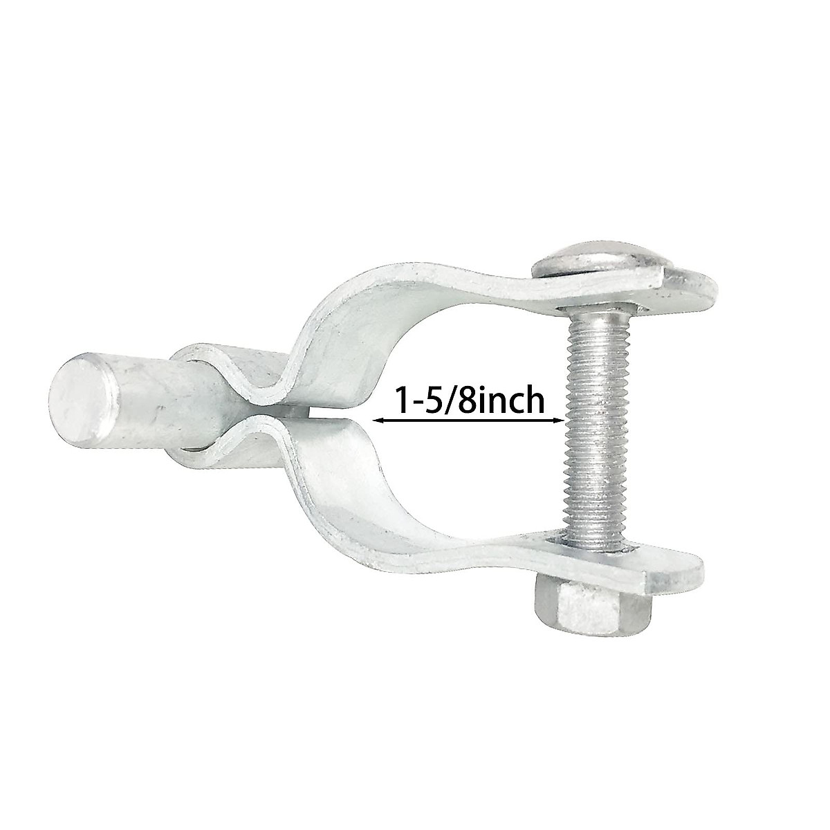2 Pack Chain Link Fence Gate Post Hinge - Use for Outside Diameter Post/Pipe - Galvanized Chain Link Post Gate Hinge - Nut/Bolt Included (1-5/8 Inch)