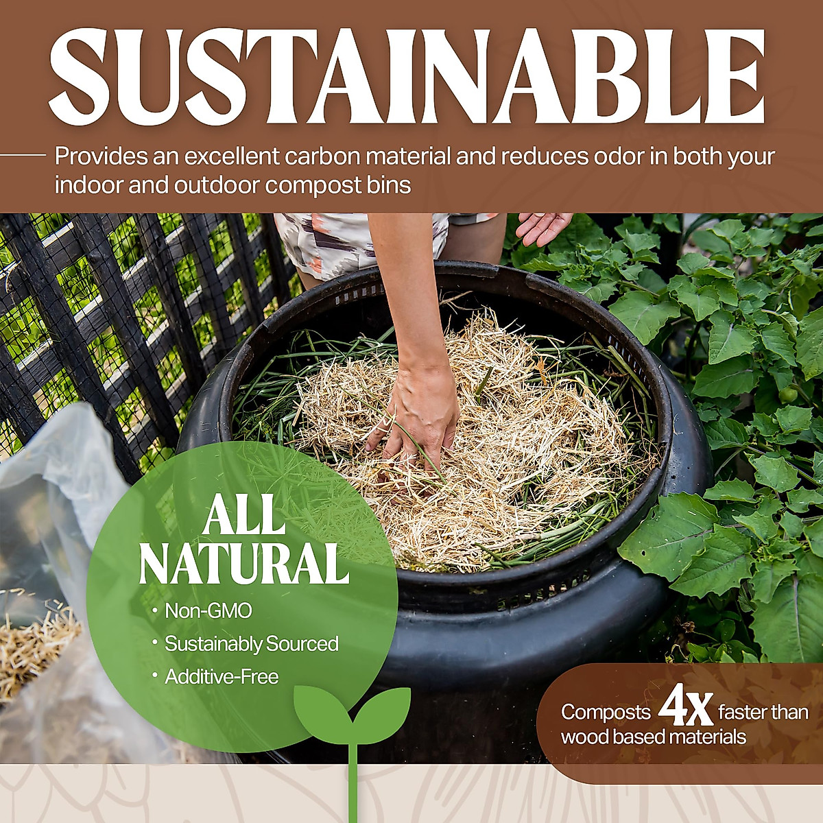 HealthiStraw GardenStraw, 3 cu ft - All-Natural Mulch for Vibrant Gardens, Vegetables Lawn Seeding - Water-Conserving, Weed-Suppressing Wheat Straw - Sustainably Sourced, Thoroughly Cleaned