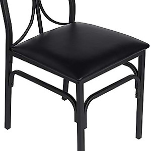 VECELO 5 Piece Kitchen Room Chairs Set for Home, Dinette, Breakfast Nook, Farmhouse, Small Space, Dining Table for 4, Dark Brown