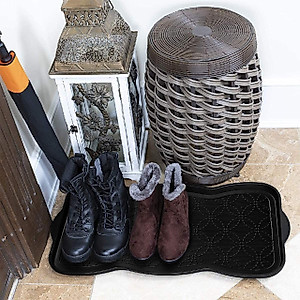 A1 HOME COLLECTIONS A1HC Boot Tray-Water Resistant Rubber Utility Shoe Mat 16"x31" for Indoor and Outdoor Use in All Seasons Multi-Purpose Boot Tray Mat