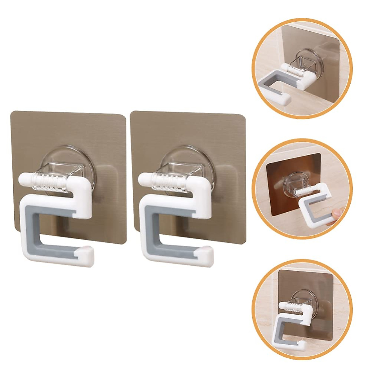 Zerodeko 2pcs Mop Holder House Organization Must Haves Mop Broom Holder Wall Mounted Wall Rack Hooks Broom Organizer Wall Mount Suction Cup Hook Mop Hook Plastic Self-Adhesive