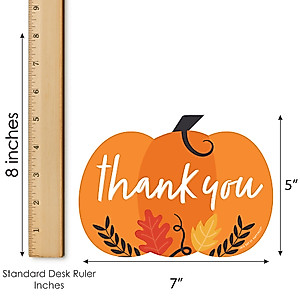 Big Dot of Happiness Fall Pumpkin - Thanksgiving Thank You Cards - Halloween Thank You Cards - Pumpkin Cutouts Cards - Pumpkin Thank You Cards- Thank You Cards with Envelopes - Set of 12