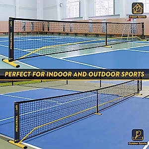 Fostoy Portable Pickleball Net Set, 22FT Regulation Size 18-Ply PE Pickleball Net,Carry Bag, Weather Resistant Steady Metal Frame Easy Setup for Outdoor Indoor Driveway