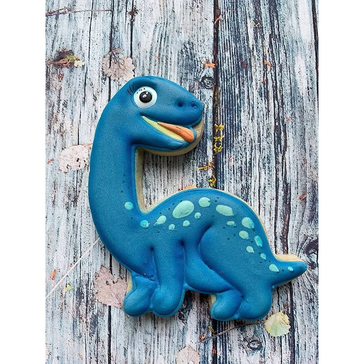 LILIAO Cute Dinosaur Cookie Cutter Set - 3 Piece - T-rex, Brontosaurus and Dinosaur Foot Biscuit Fondant Cutters - Stainless Steel