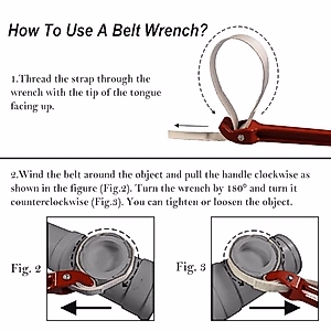 Pipe Strap Wrench,12-inch Capacity Adjustable Strap Wrench