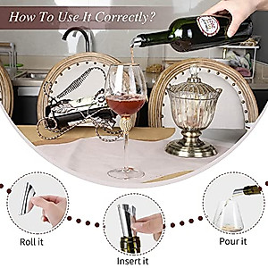 Silver Wine Pourer Wine Stopping Pour Spout Disks Aluminum Foil Wine Pourer Whisky Wine Spout Pourer Thin Reusable Wine Pourer for Wine Beverage Beer Liquid Dispenser (50)