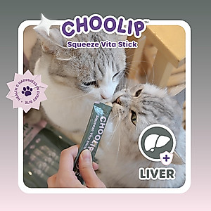 Squeeze Vita Stick Cat Treats Lickable and Dog Treats. 7pc Liver Support Pouch for Cats and Dogs. Soft Paste Tubes for Dog Lick Mat, Senior Cat Food Wet Cat Food Toppers, Multivitamin for Dog Food