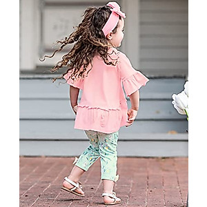 RuffleButts® Baby/Toddler Girls Pink Mia Top - 18-24m
