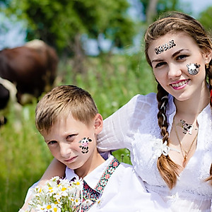 Glenmal 72 Sheet 540 Pcs Cow Temporary Tattoos for Kids, Birthday Party Decorations Party Supplies Favors Cute Cow Tattoo Sticker Style Milk Gift Ideals for Boys Girls Schools Prizes Themed