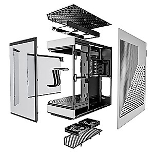 HYTE Y60 Modern Aesthetic Dual Chamber Panoramic Tempered Glass Mid-Tower ATX Computer Gaming Case with PCIE 4.0 Riser Cable Included, White (CS-HYTE-Y60-BW)