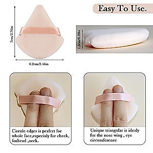 Powder Puff Daubigny 6 PCS Powder Puff Makeup Puff Face Soft Triangle Powder Puffs for Loose Powder Mineral Powder Body Powder Velour Cosmetic Foundation Sponges Blender Beauty Makeup Tools(Nude)