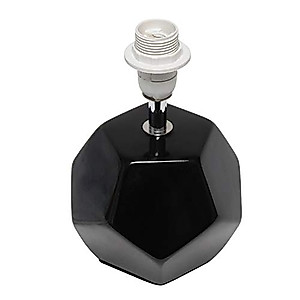 Simple Designs LT2065-BLK Round Prism Mini Table Lamp with Matching Fabric Shade, Black