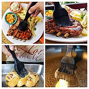 GK’s Premium Combo Set: Super Sharp Solid Meat Shredder Claws Plus Silicone Basting Brush | 1 Pair Meat Claws and 1 Piece Basting Brush | (Black) 