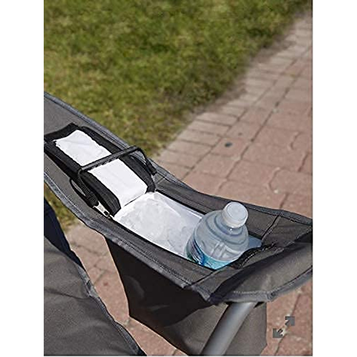 LivingXL 1000-lb. Capacity Heavy-Duty Portable Oversized Chair, Collapsible Padded Arm Chair with Cup Holders and Lower Mesh Side Pocket, Black