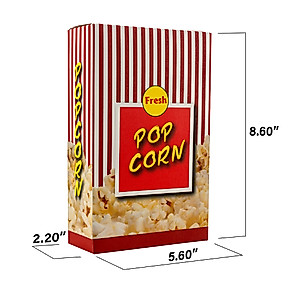 MT Products Popcorn Boxes for Party and Movie Nights - 1.8 oz. (Pack of 25) - #3.5 Popcorn Buckets With Close Top