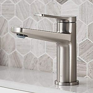 KRAUS Indy Single Handle Basin Bathroom Faucet in Spot Free Stainless Steel, KBF-1401SFS